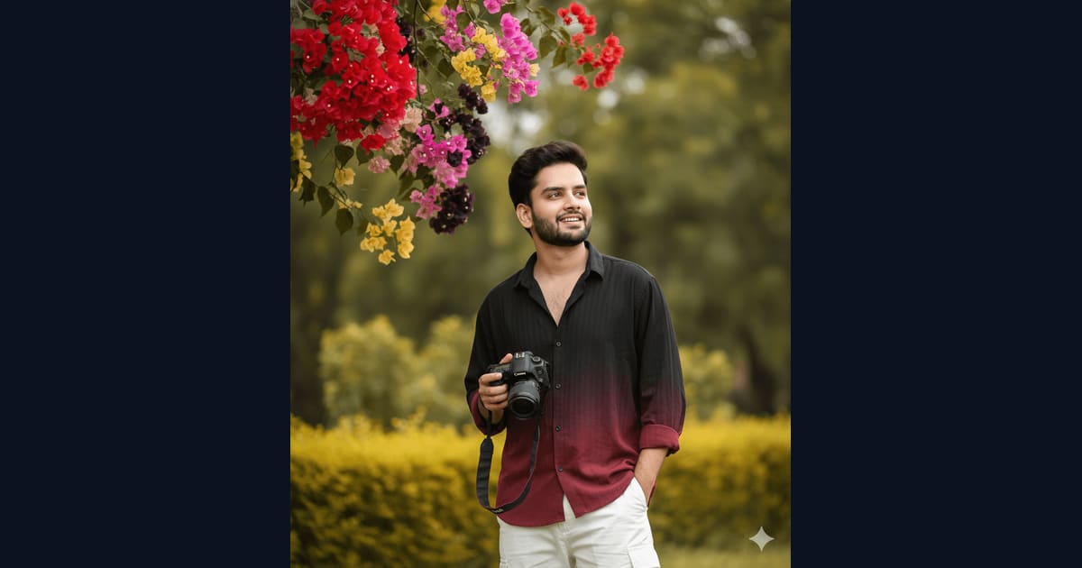 Young man with camera AI Photo Editing Prompt for Gemini