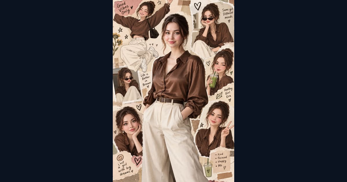 Girl Aesthetic Collage Prompt | Pinterest Scrapbook Style