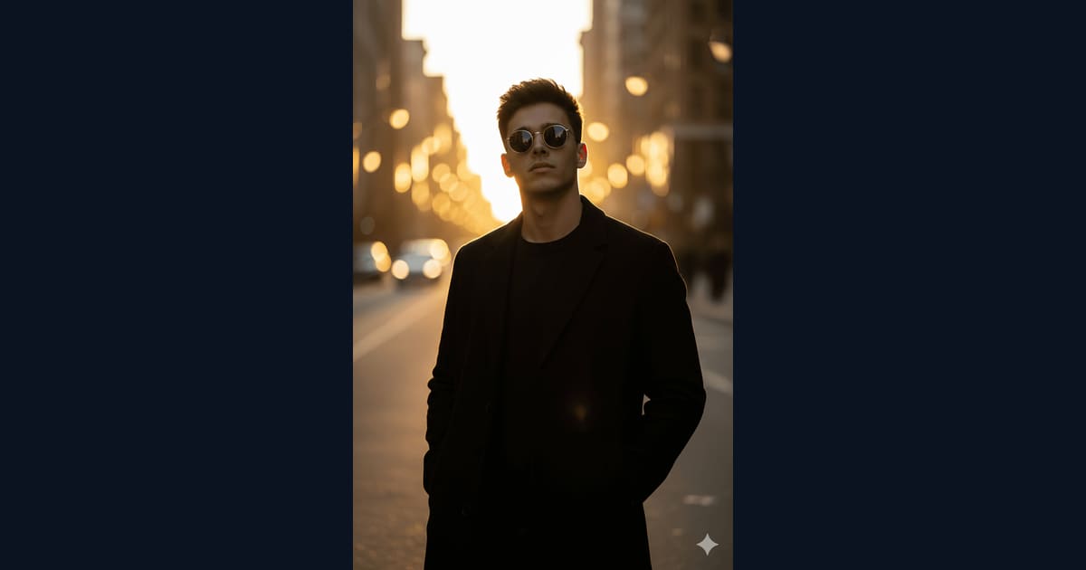 Urban environment at golden hour AI Photo Editing Prompt for Gemini