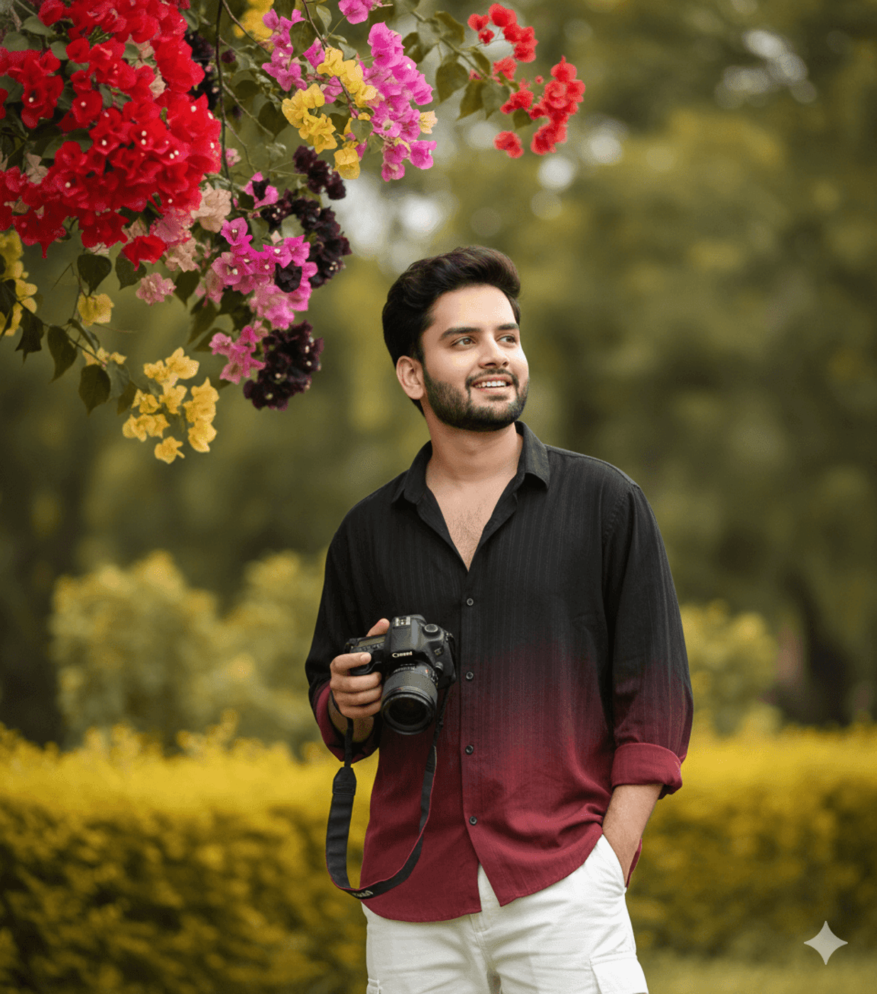 Young man with camera AI Photo Editing Prompt for Gemini
