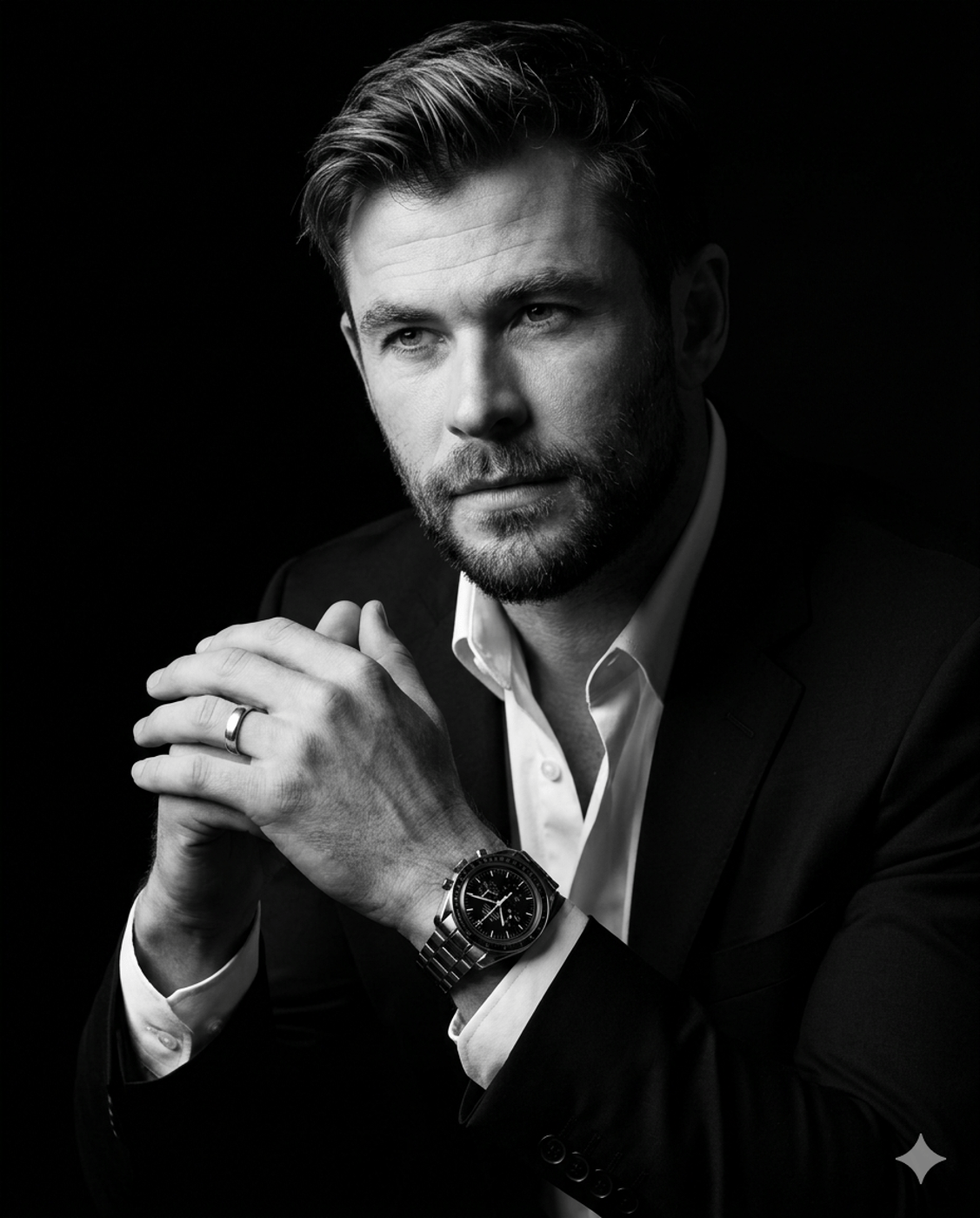Chiaroscuro Lighting Prompt | Dramatic B&W Studio Portrait