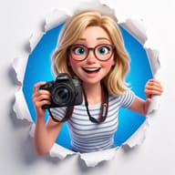 3D Character AI Prompt | Photographer Peeping Through Paper With Camera