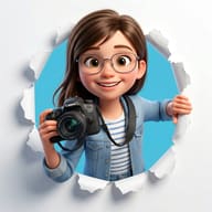 3D Character AI Prompt | Photographer Peeping Through Paper With Camera